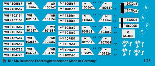 Peddinghaus-Decals 1146 German Number Plates