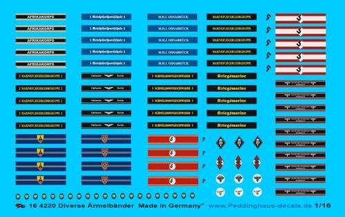 Peddinghaus-Decals 4220 Diverse cufftitles WWII