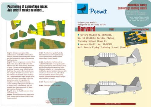 Peewit 77003 Paper Camouflage mask for Harvard Special Hobby