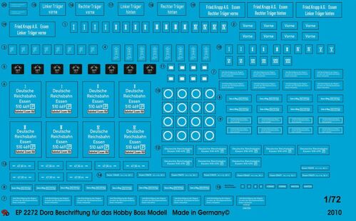 Peddinghaus-Decals 2272 Dora Gun Markings For Hobby Boss Model