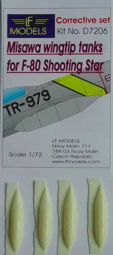 LF Models D7206 Misawa wingtip tanks for F-80