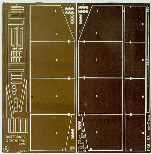 Part P35-193 StuG III Ausf.G early schurzen Dragon