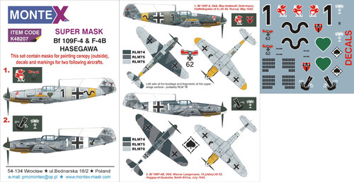 Montex K48207 Bf 109F-4 & F-4B HASEGAWA