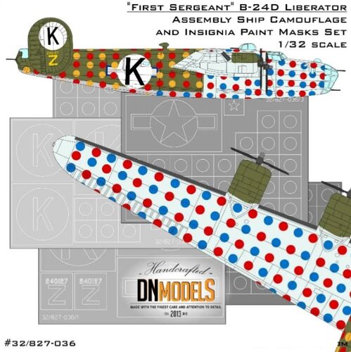 DN Models 32-827-036 First Sergeant B-24D Liberator Assembly Ship Camo And Insignia Paint Mask Set