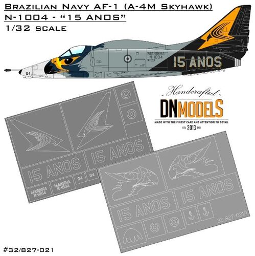 DN Models 32-827-021 15 Anos Anniversary Brazilian NAVY A-4 Skyhawk Paint Mask Set
