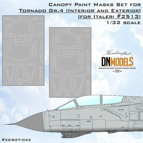 DN Models 32-827-043 Tornado GR.4 Canopy Paint Mask Set Interior And Exterior For Italeri