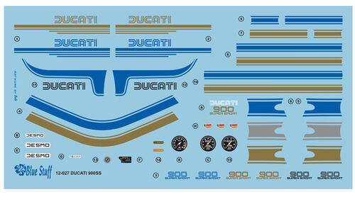 Blue Stuff 12-027 Ducati 900SS Decals (for Tamiya 14025 Kit)