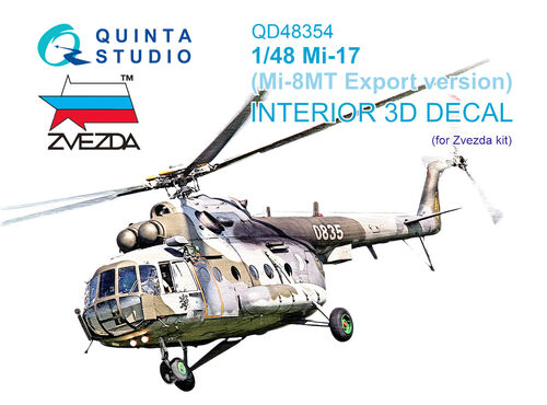 Quinta Studio QD48354 Mil Mi-17 (Mi-8MT Export version) - 3D-Printed & Coloured Interior (for Zvezda kits)