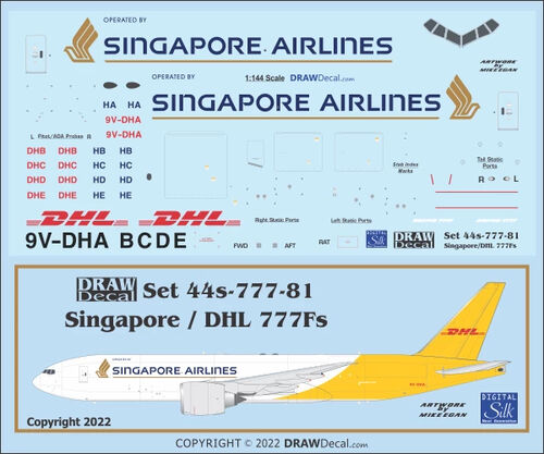 Draw Decal 44-777-81 Boeing 777F - Singapore / DHL
