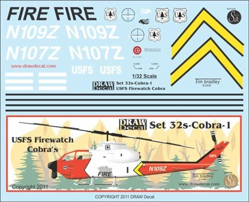 Draw Decal 32-COBRA-01 USFS Firewatch Cobras