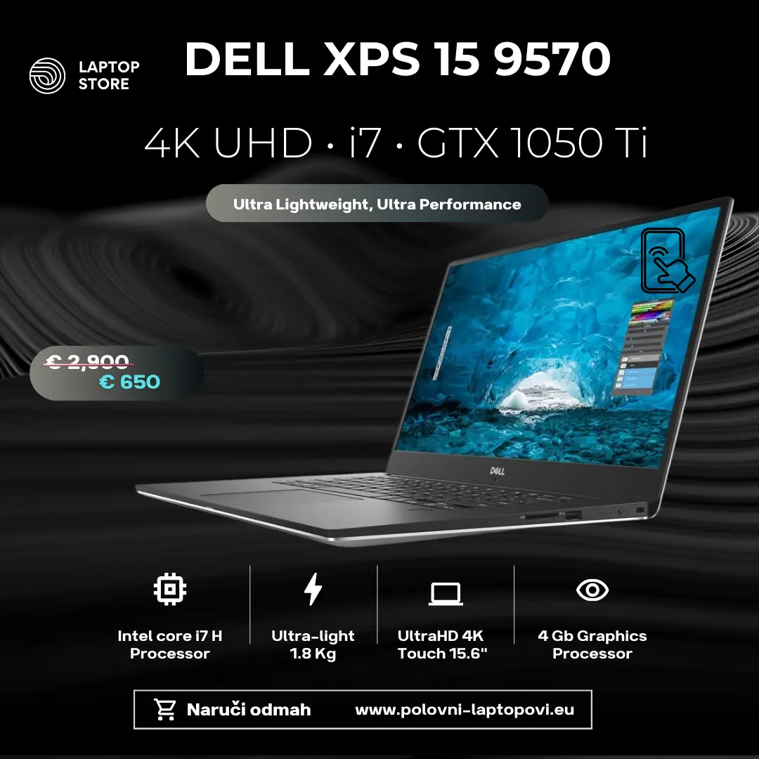 Dell XPS 15 9570
Dell XPS 15 9570 – Premium Snaga Bez Kompromisa
Za Koga je Dell XPS 15 9570?
Dell XPS 15 9570 i7 / 16GB / 512GB / 4K – Najbolja Kupovina u Premium Klasi