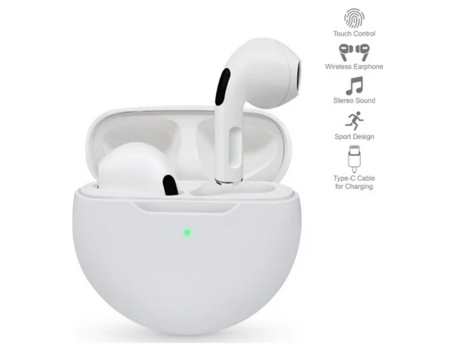 RED Airpods T-phox Pro Bluetooth bubice bele