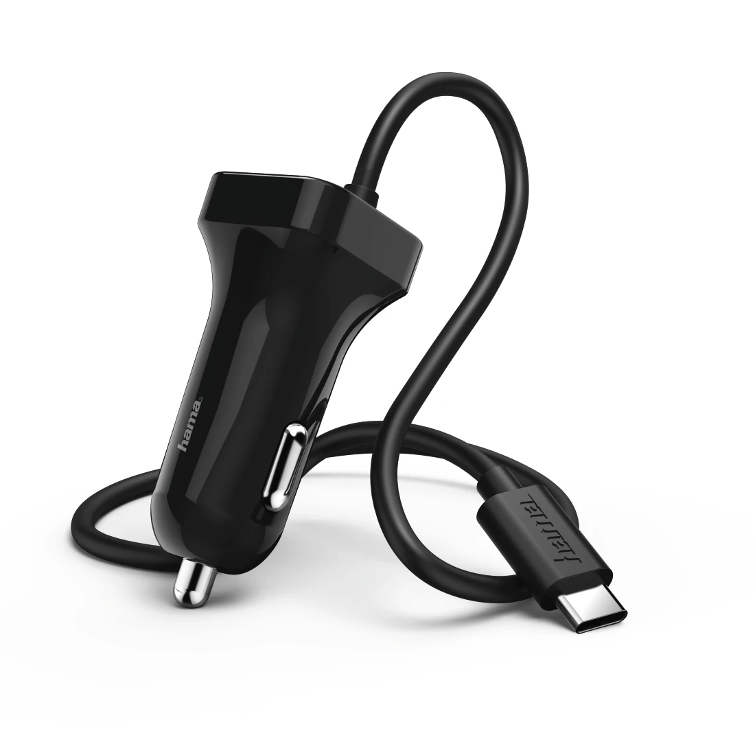 Hama (183243) auto punjač za mobilne telefone sa USB kablom tip C crni