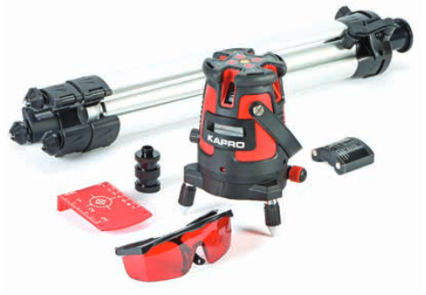 KAPRO 875 Prolaser Set Crveni – Laserski linijski nivelator sa 5 linija + stativ (30-50m)