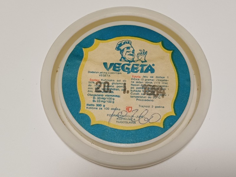 Poklopac od ambalaže - Vegeta iz 1984.