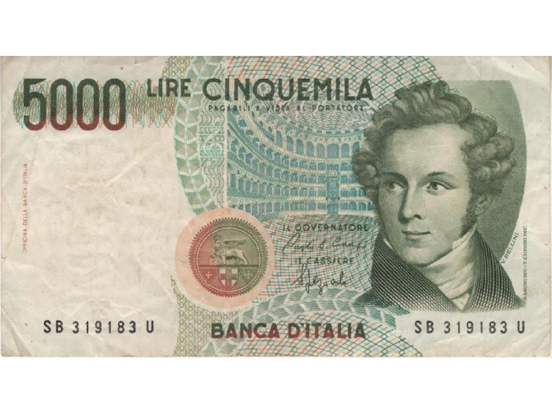 ** ITALIJA - 5000 LIRA 1985. **