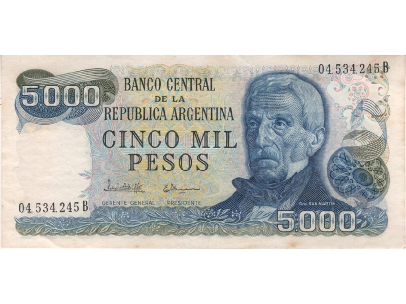 ** ARGENTINA - 5000 PEZOSA 1976-1983. *