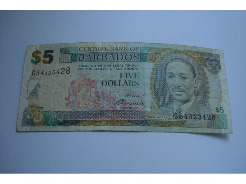 BARBADOS - 5 DOLARA - 2007