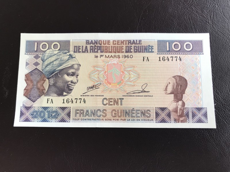 GVINEJA 100 FRANAKA.2012. UNC.