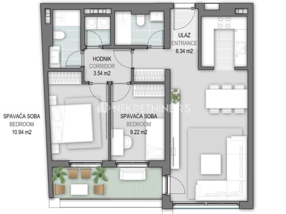 Airport Garden – 3.0 78m2, garaža, useljiv od aprila