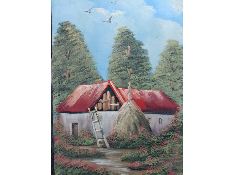 Seoski pejzaž 70x50cm ulje na platnu