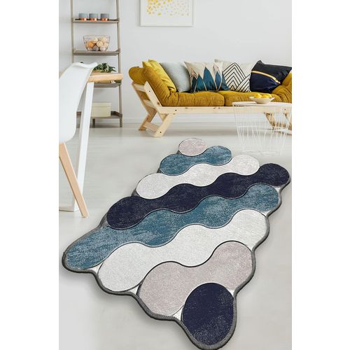 Conceptum Hypnose Circle - Plavi Tepih (100 x 200 cm)