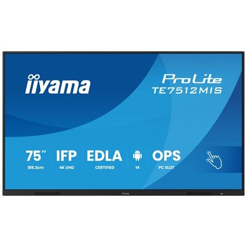 IiWare13E Monitor 75" UHD VA, Android 14, 8/128GB, 40-Points PureTouch IR, Zero Gap Air Bonding