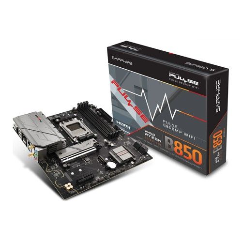 Sapphire B850M AM5 PULSE Matična ploča, Ryzen R9/R7/R5, 4x DDR5 7600MHz, PCIe 5, M.2 Gen5/Gen4, LAN 2.5Gb, WiFi6, mATX