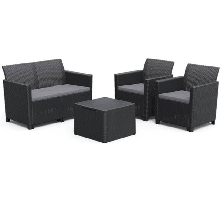 KETER BAŠTENSKA GARNITURA CLAIRE 2 SEATER SA BOX STOLOM - GRAFIT CU 253084
