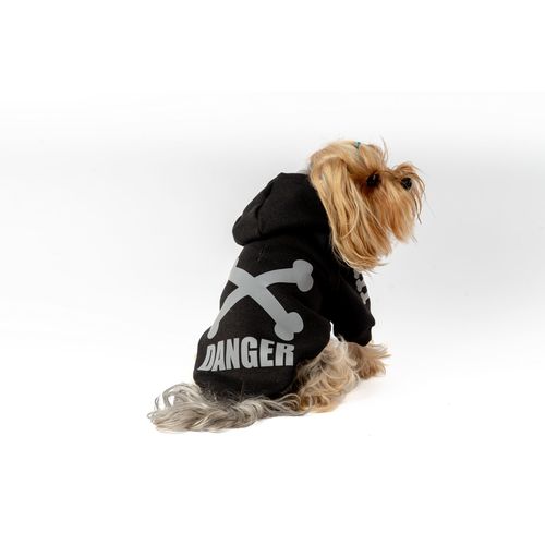 Danger Hoodie - Crna Dukserica sa Crnim Psom