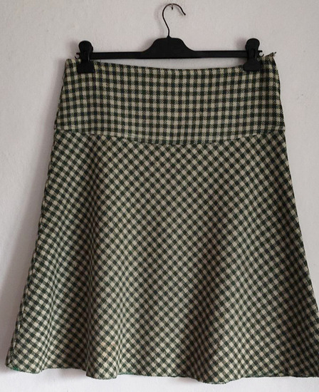 Vintage Unikat: Maslinasta "Houndstooth" Suknja