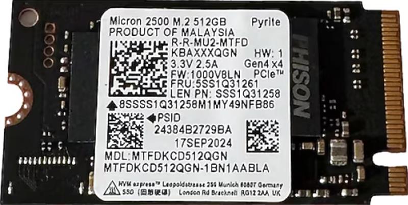 NEDEFINISAN SSD Micron 512GB NVMe 2242 MTFDKCD512QGN Bulk
