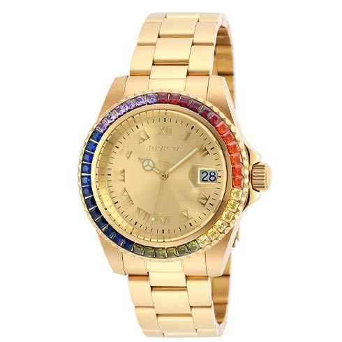 INVICTA SAT ANGEL LADY 40MM STAINLESS STEEL GOLD GOLD DIAL 515 QUARTZ