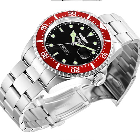 INVICTA SAT PRO DIVER MEN 43MM STAINLESS STEEL STEEL BLACK DIAL PC32A QUARTZ