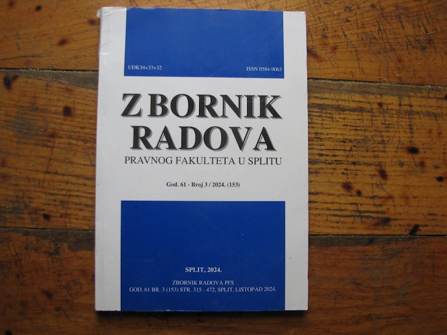 ZBORNIK RADOVA PRAVNOG FAKULTETA U SPLITU RETKO