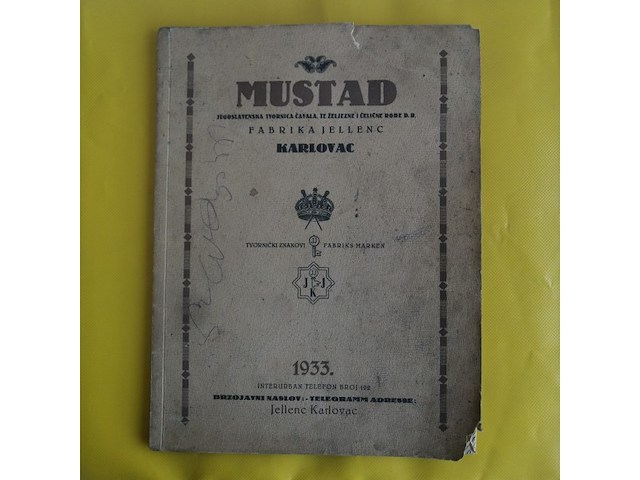 Katalog MUSTAD Karlovac 1933 godina