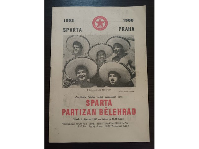 Program Sparta Prag-Partizan 2.3.1966