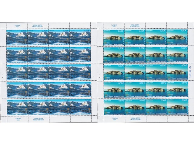 Crna Gora 2006 Turizam tabak od 20 čisto