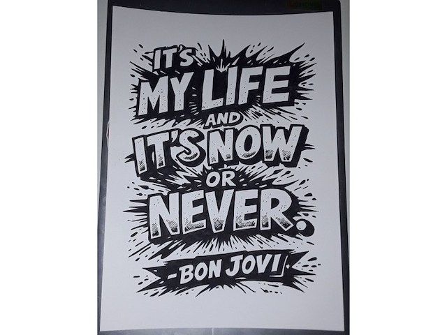 Crtez na hamer papiru 30 x 21,5 cm. - Bon Jovi