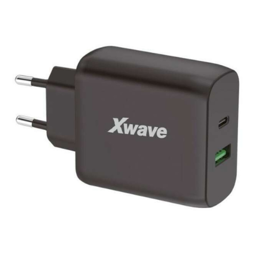 XWAVE GaN65W-AC USB-A + USB-C 65W Adapter Crni