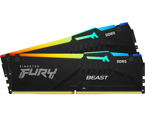 RAM DDR5 Kingston 64GB (2x32GB) 6400Mt/s FURY Beast RGB EXPO KF564C32BBEAK2-64