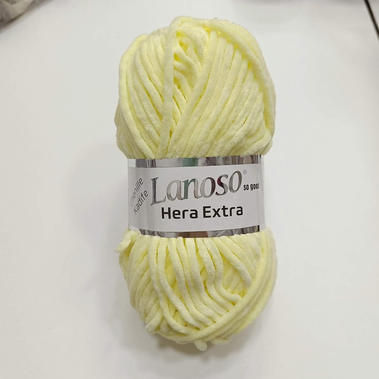 Lanoso Hera extra chenille pastelno žuta 914