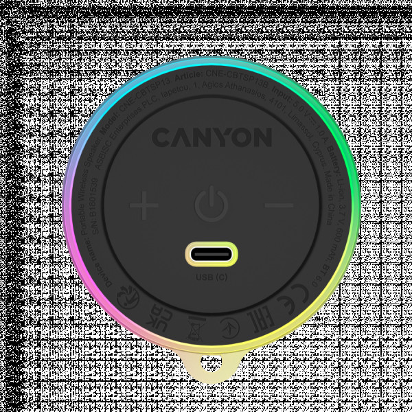 CANYON Magnetic BT speaker OnMove 13 5W Black ( CNE-CBTSP13B )