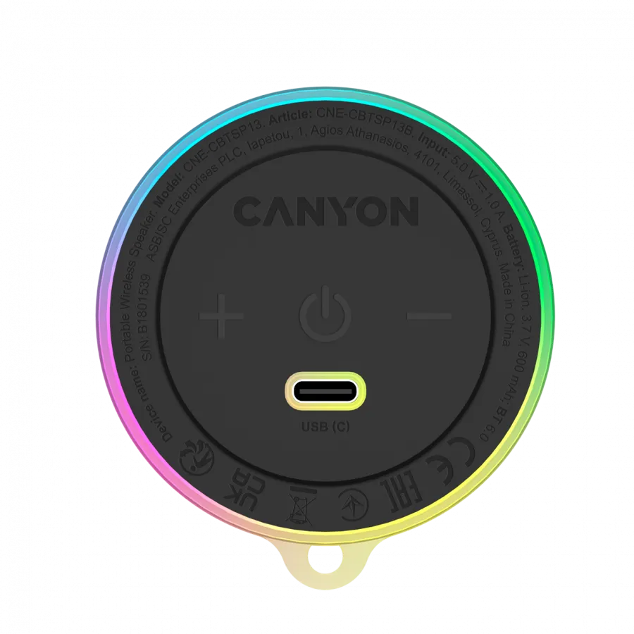 CANYON Magnetic BT speaker OnMove 13 5W Black