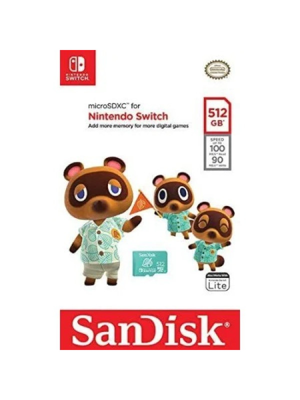 SANDISK SDXC 512GB MICRO 100MB/S R, 90MB/S W FOR NINTENDO SWITCH