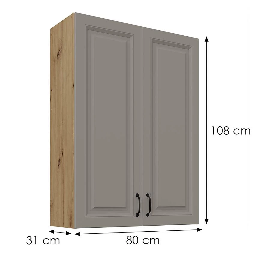 Stilo glineno sivi/zanatski kuhinjski ormaric 80G-108 2F