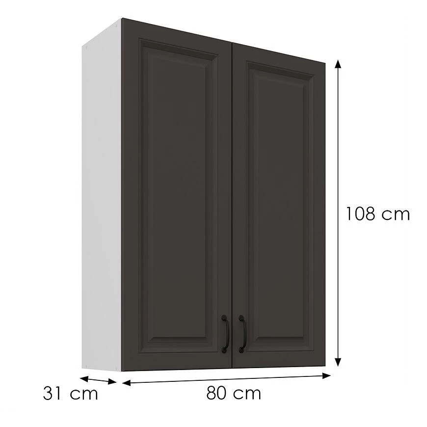 Stilo kuhinjski ormaric, grafit mat/beli 80G-108 2F