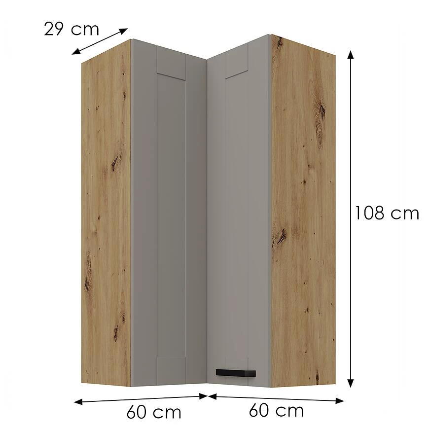 Luna glineno sivi/zanatski kuhinjski ormaric 60x60 GN-108 2F (90°)