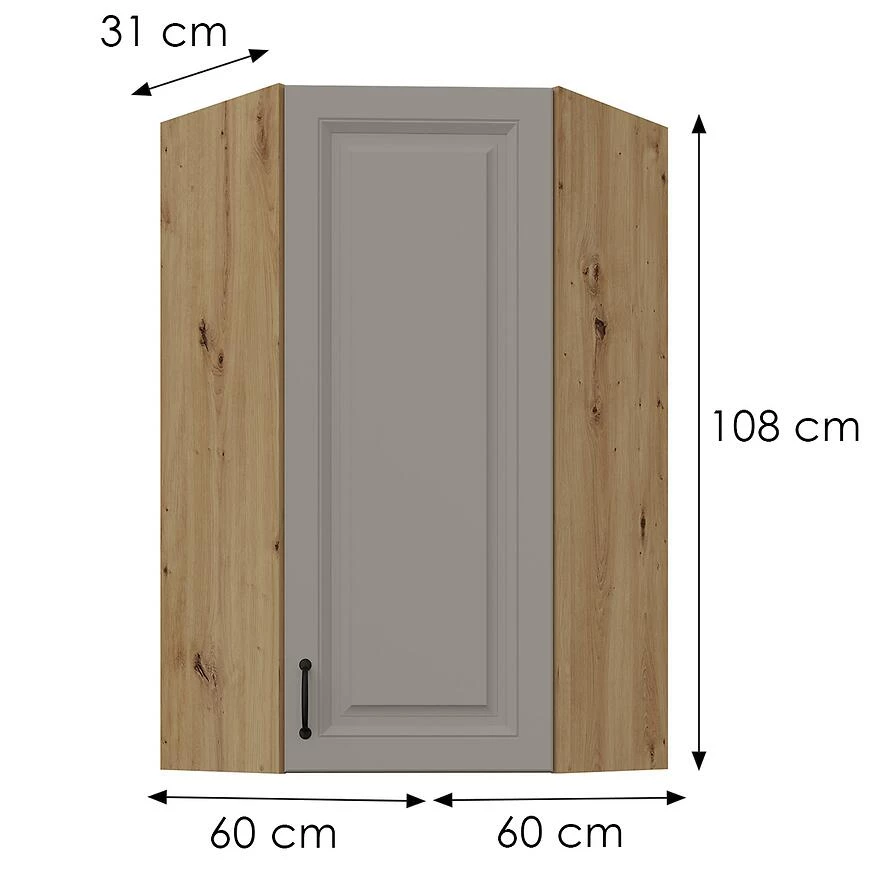 Stilo glineno sivi/zanatski kuhinjski element 60k60 GN-108 1F (45°)