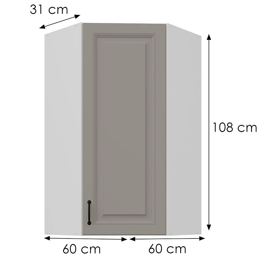 Stilo kuhinjski ormaric glineno sivo/belo 60x60 GN-108 1F (45°)